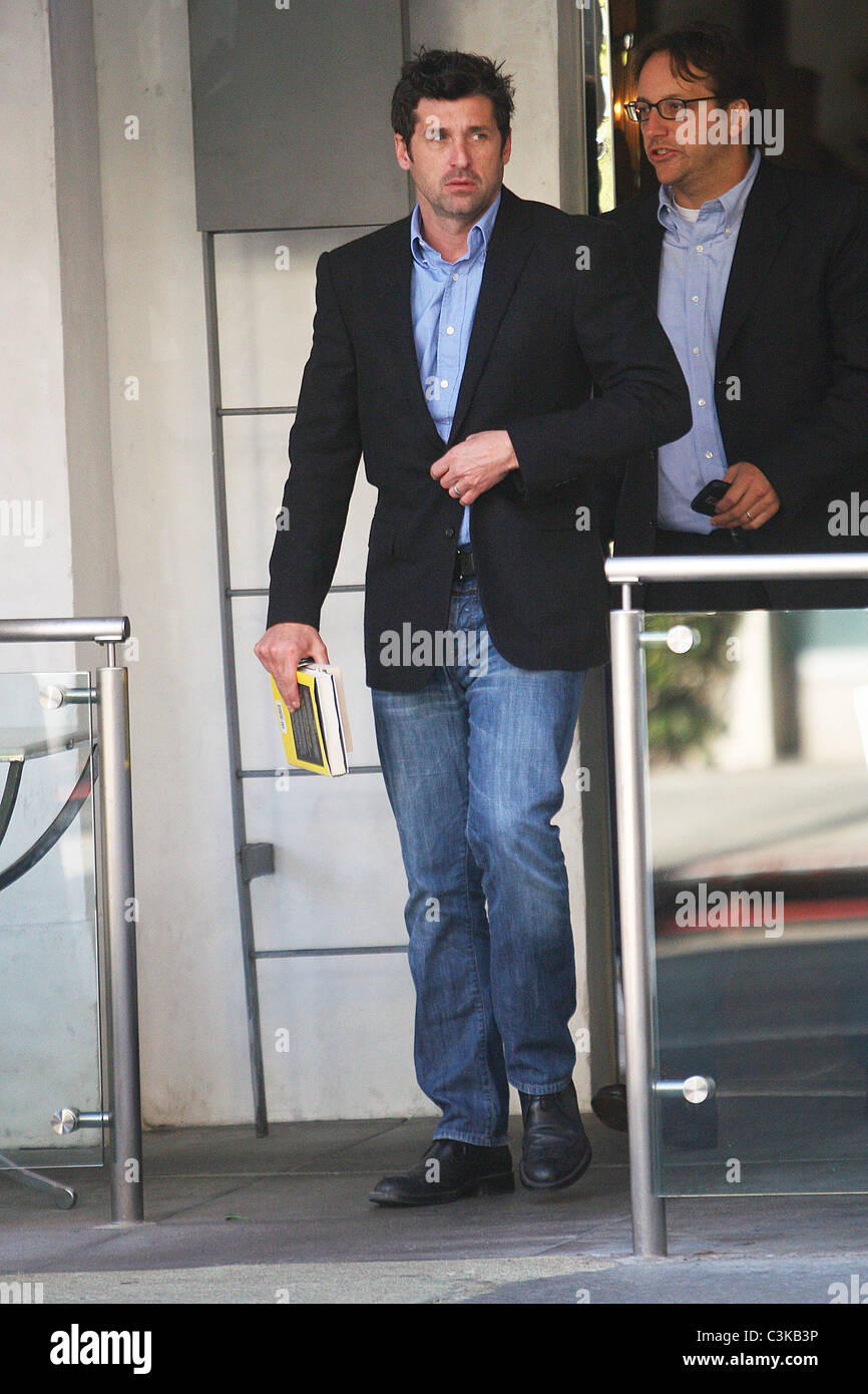 Grey's Anatomy' star Patrick Dempsey carrying books, seen leaving Villa ...