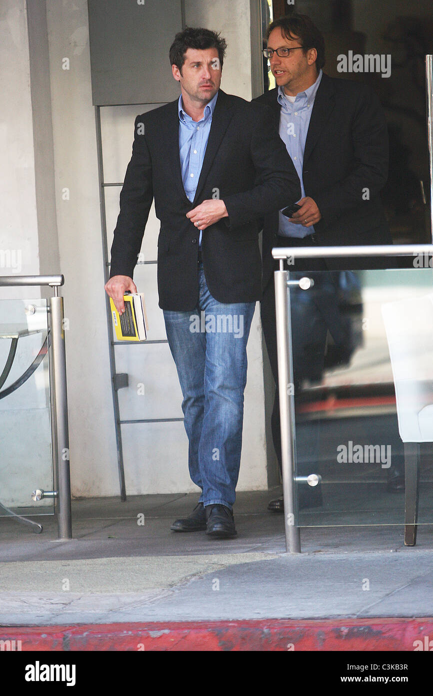 Grey's Anatomy' star Patrick Dempsey carrying books, seen leaving Villa ...