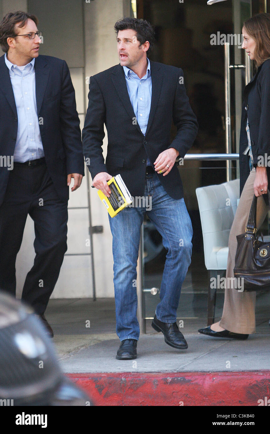 Grey's Anatomy' star Patrick Dempsey carrying books, seen leaving Villa ...