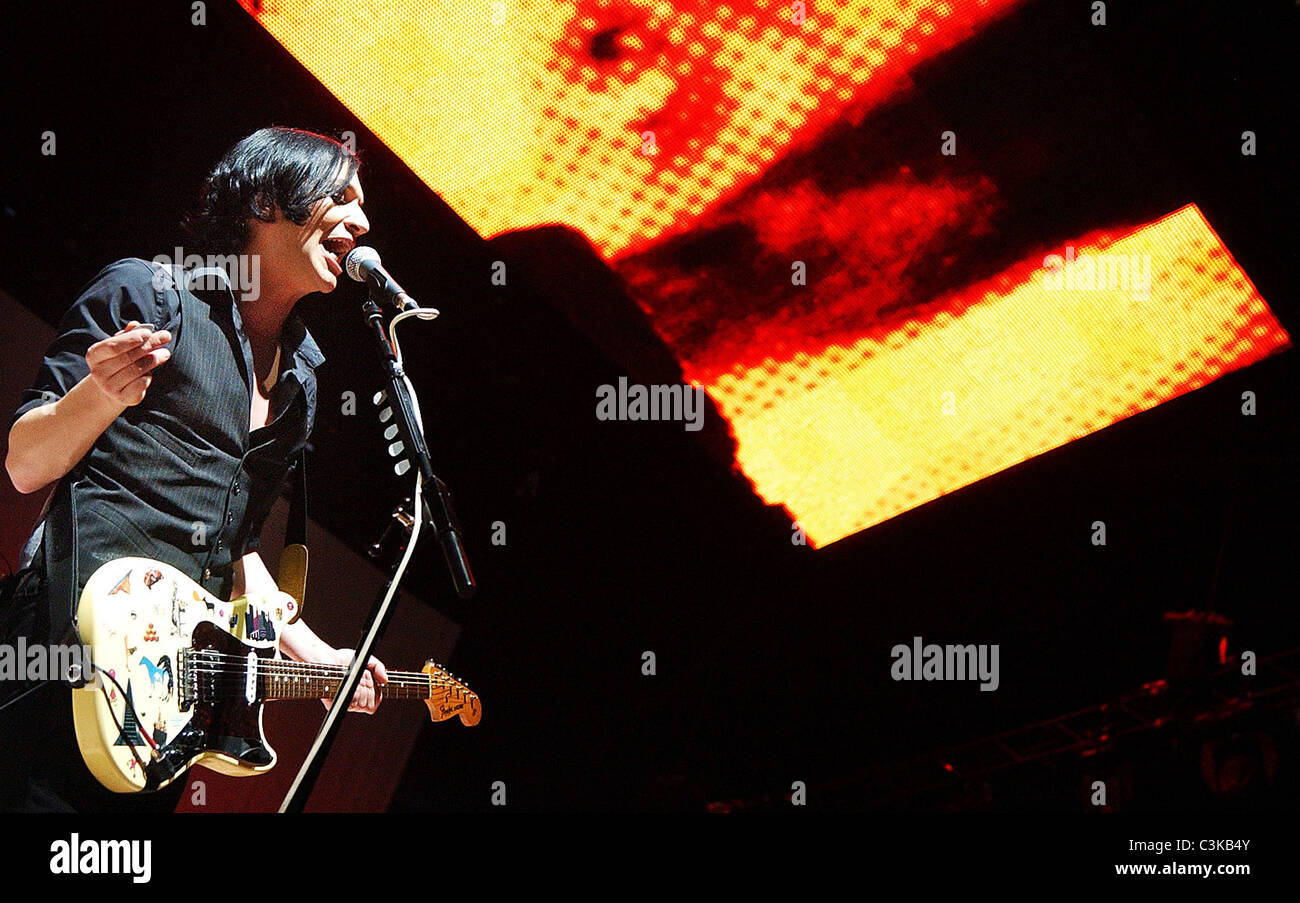 Placebo performing live in concert at the Ahoy stadium. Rotterdam, The ...