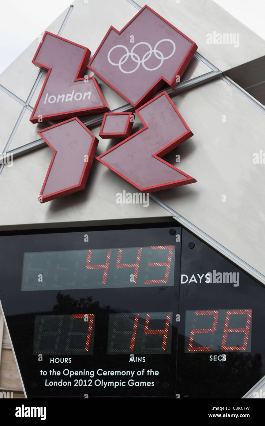 The 2012 Olympic Games Countdown Clock in Trafalgar Square London Stock ...