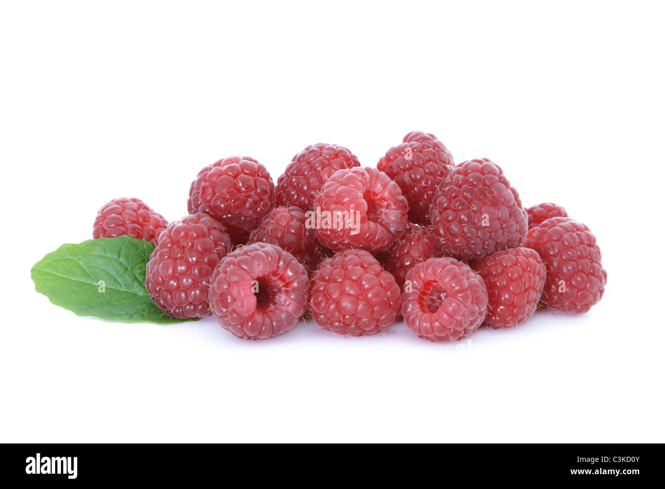 Pile of fine raspberries. All isolated on white background Stock Photo ...