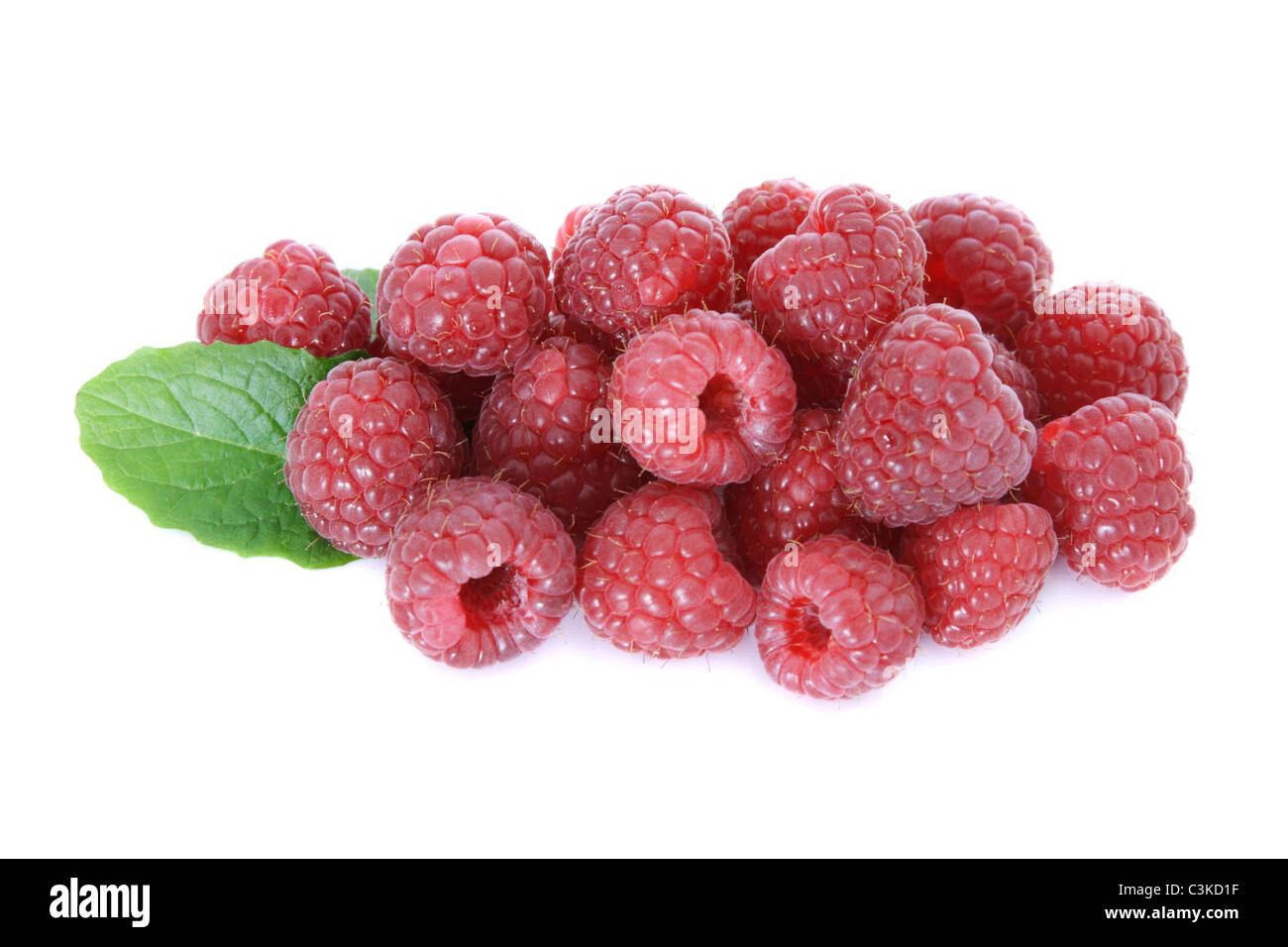 Pile of fine raspberries. All isolated on white background Stock Photo ...