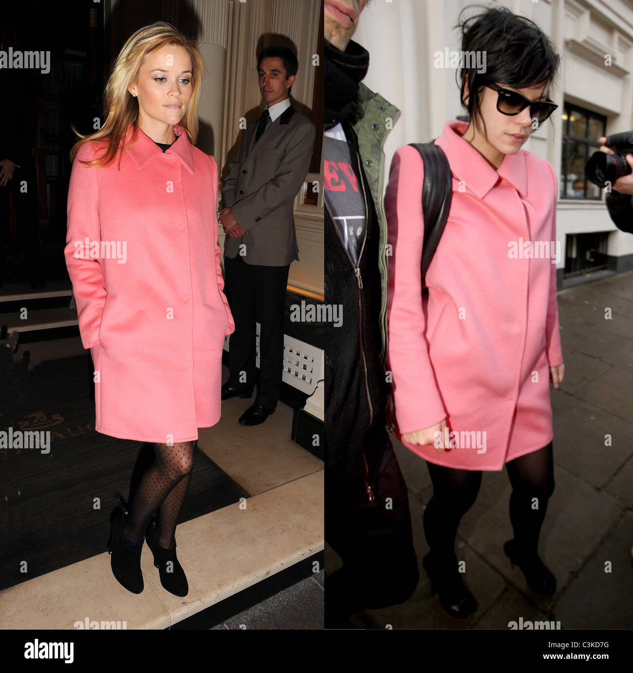 Reese Witherspoon and Lily Allen wear the same pink coat Reese ...