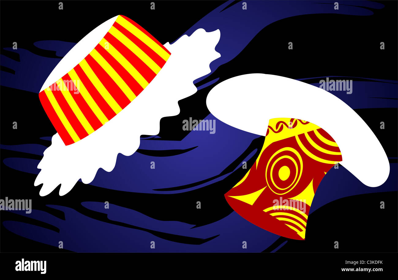 Illustration of two cloth hats Stock Photo - Alamy