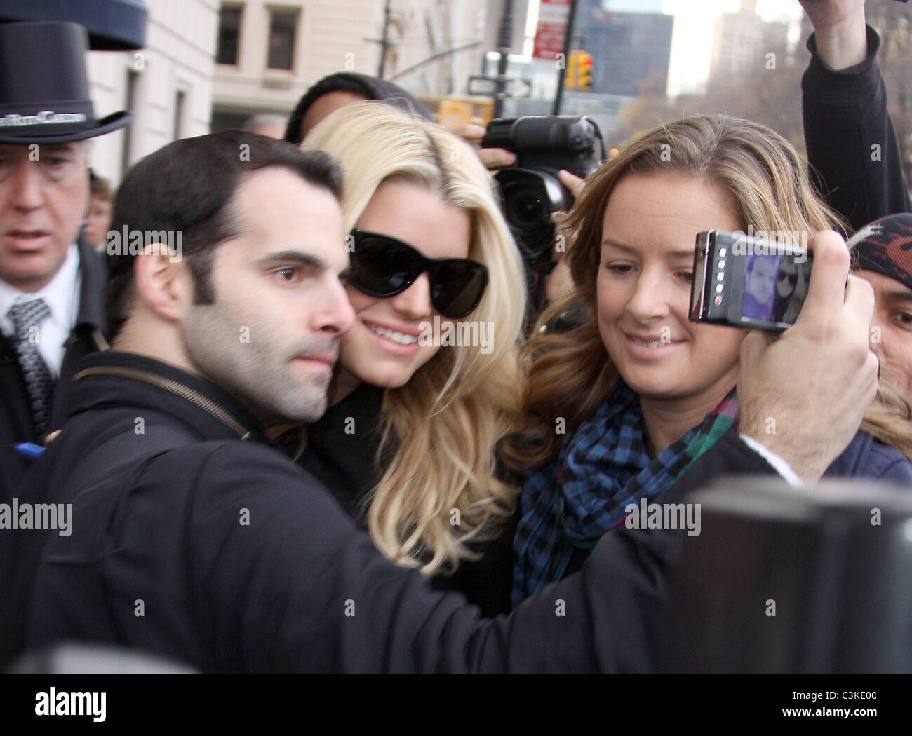 Singer Jessica Simpson with her personal assistant outside the Ritz ...