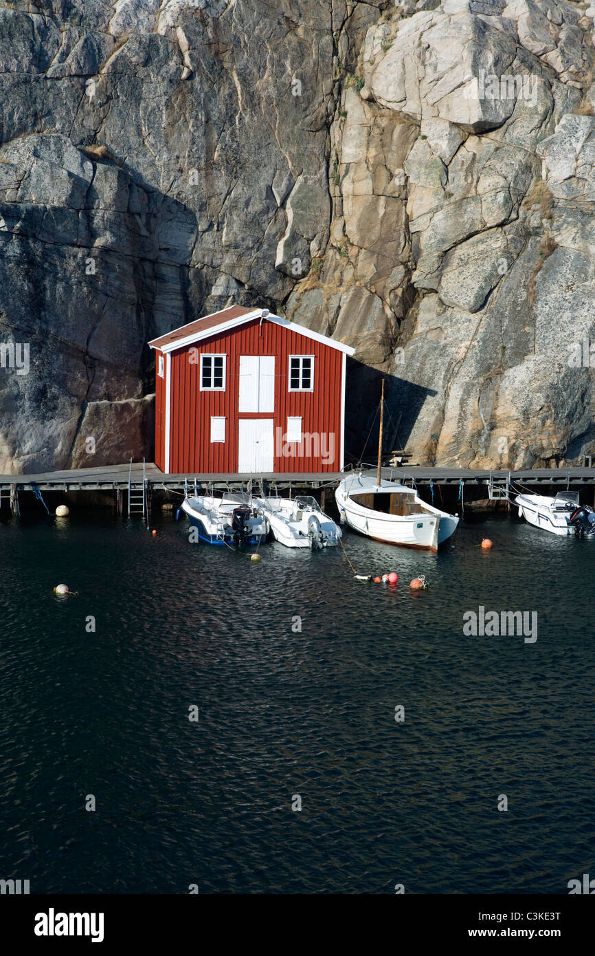 Fishing huts, Smogen, Bohuslan, Sweden Stock Photo - Alamy