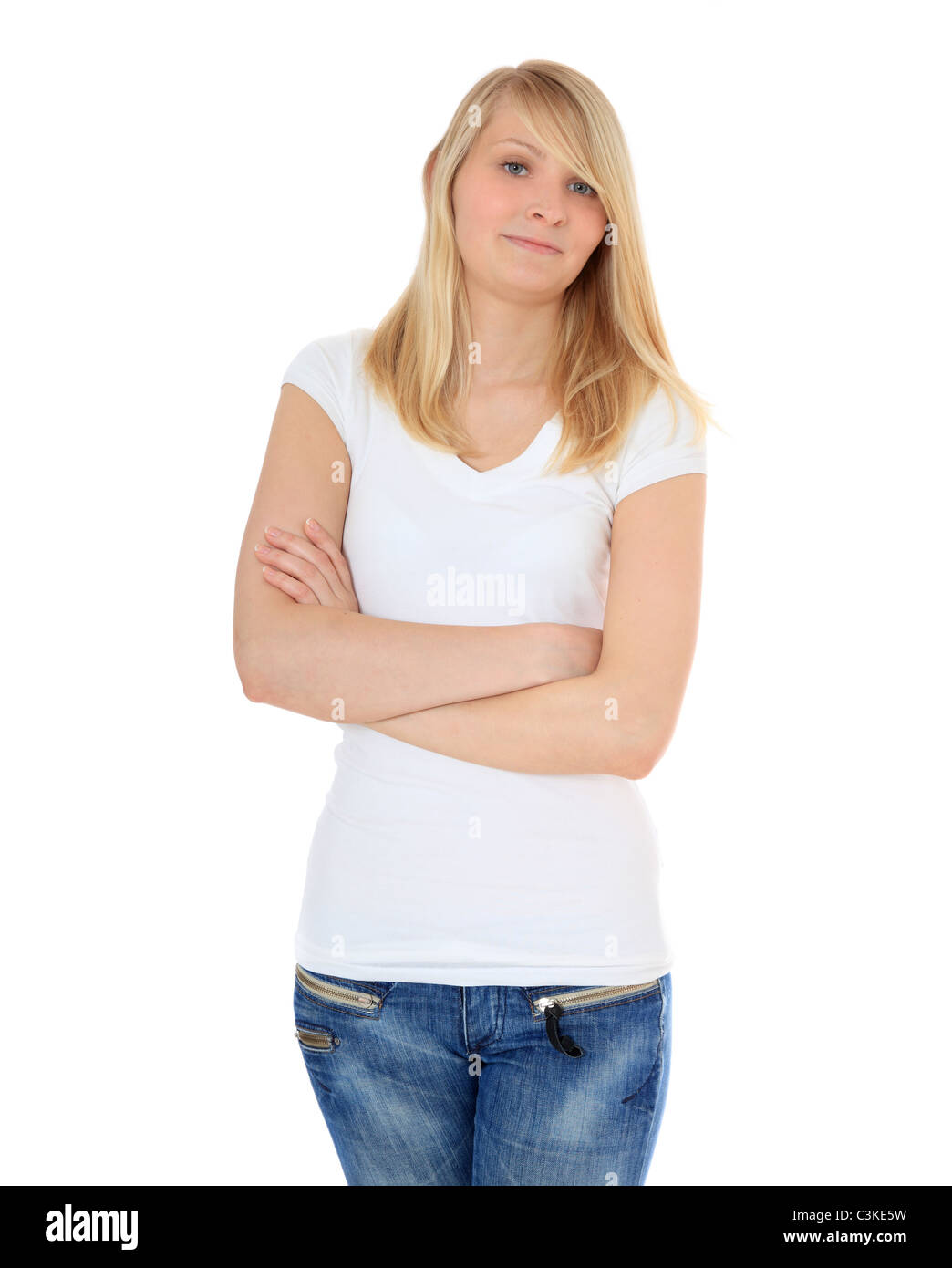 Attractive young woman. All on white background Stock Photo - Alamy