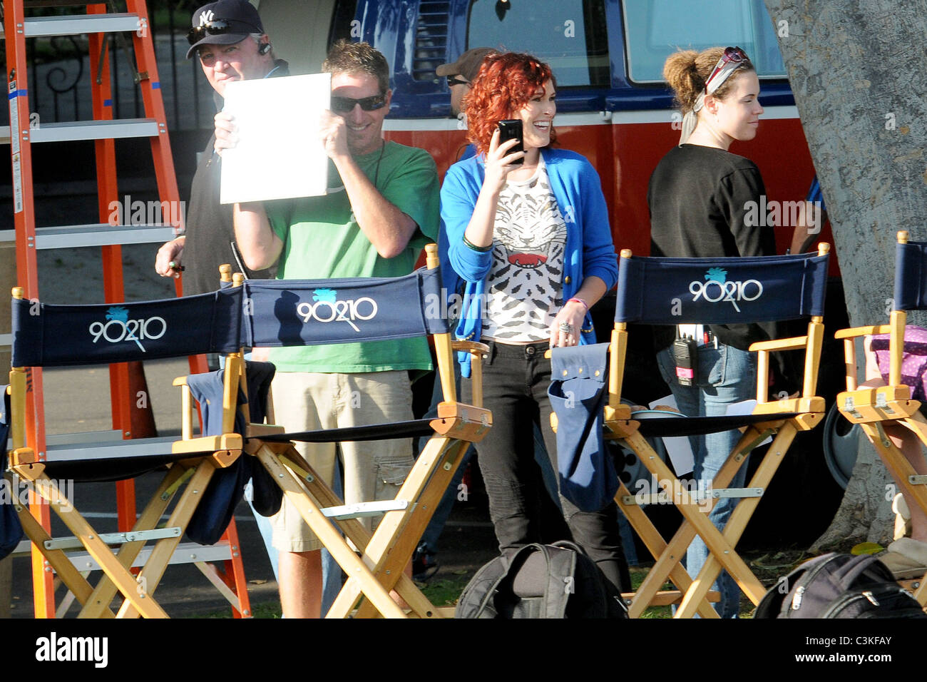 Rumer Willis Celebrities on the set of their television show '90210 ...