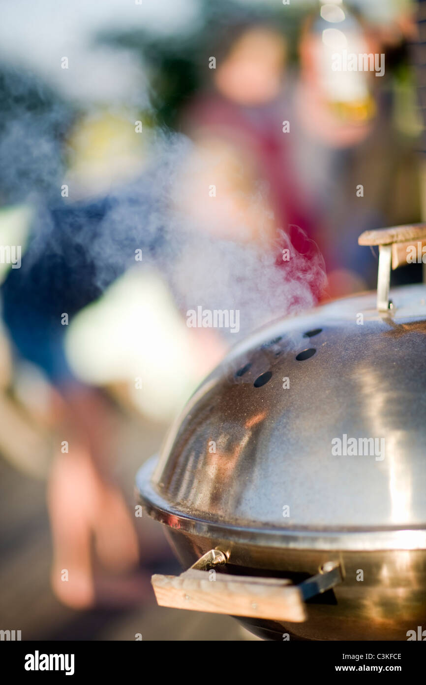 Steam coming from grill, close-up Stock Photo - Alamy