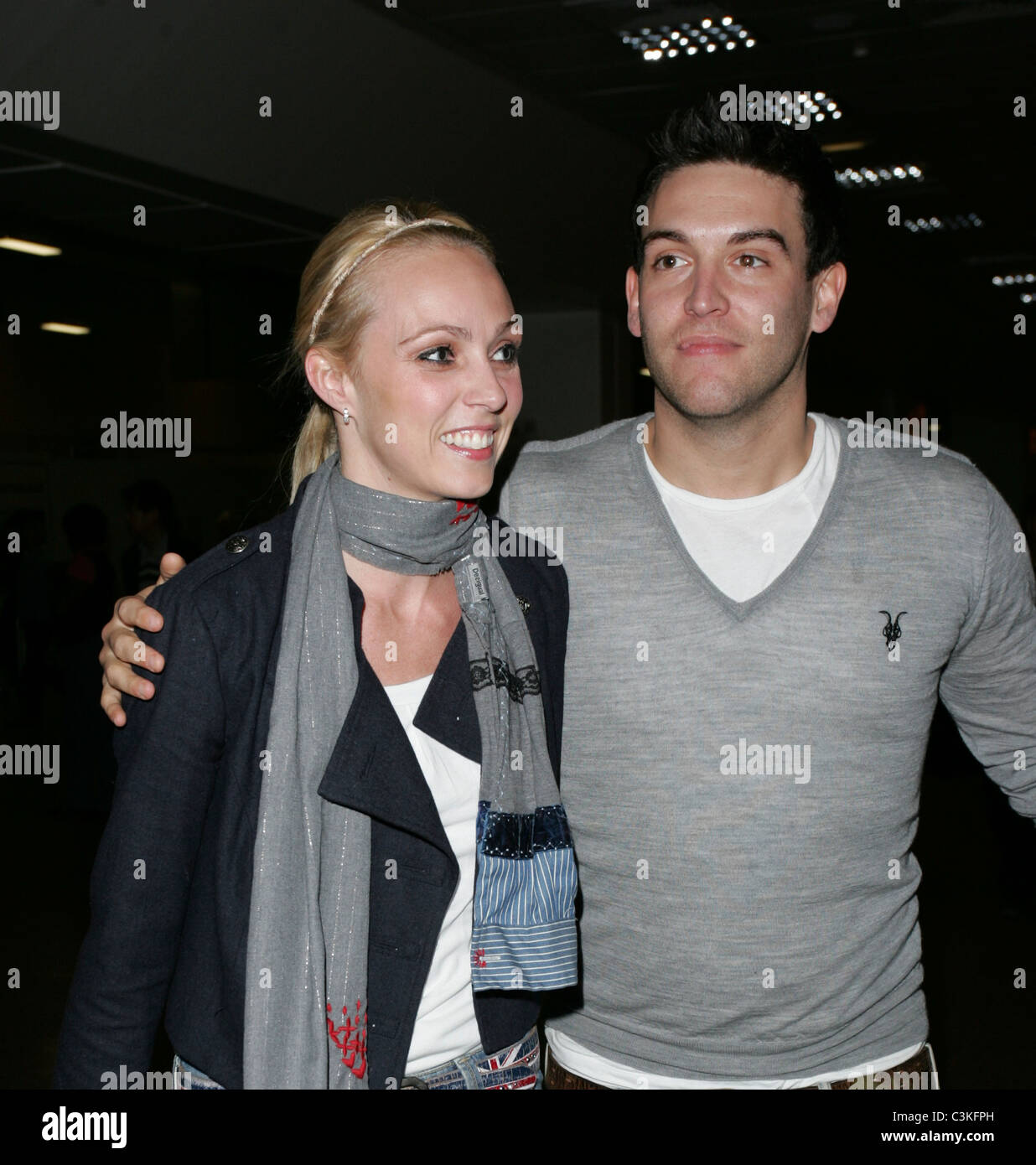 Camilla Dallerup and her fiance Kevin Sacre arriving at at Heathrow ...