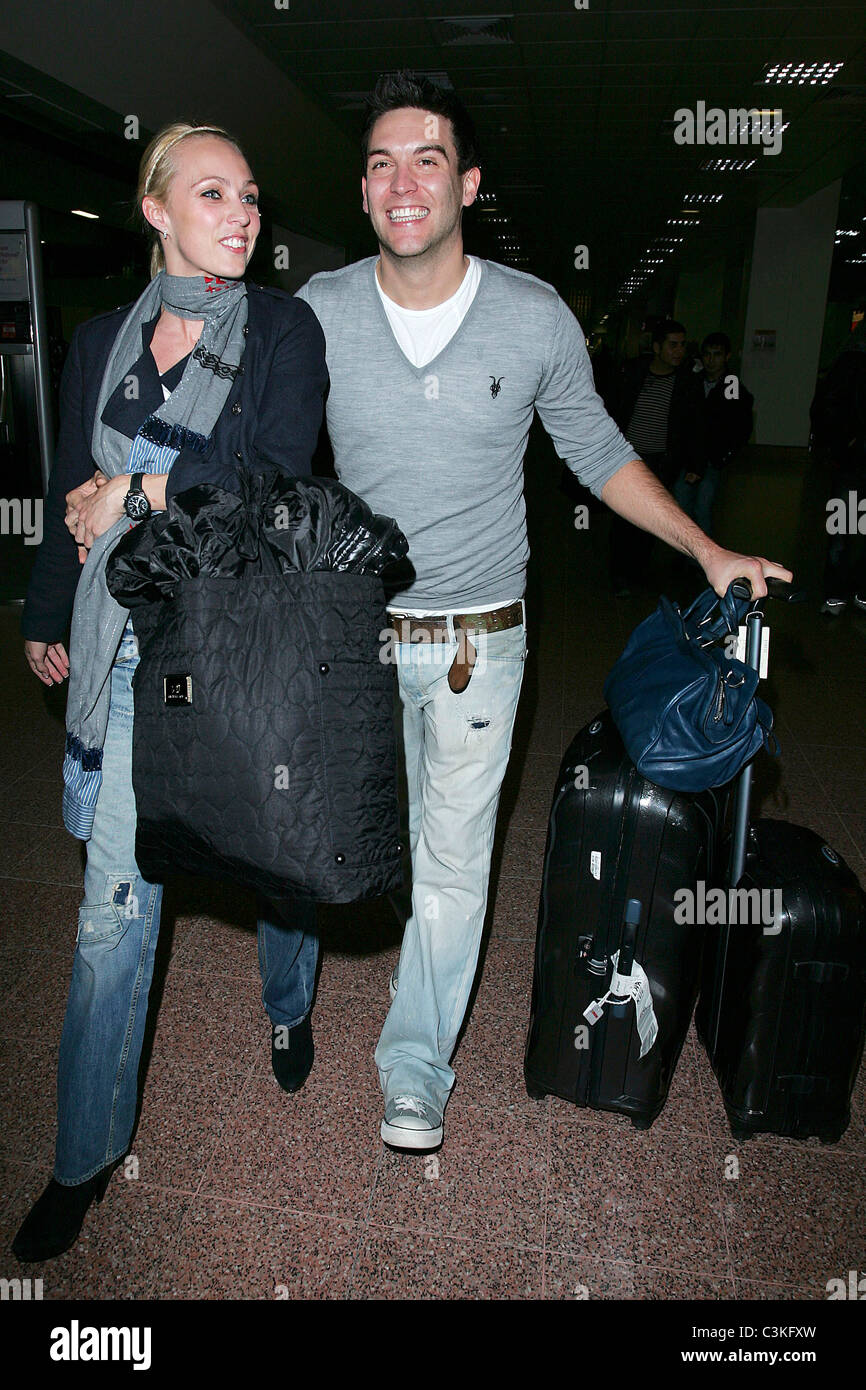Camilla Dallerup and her fiance Kevin Sacre arriving at at Heathrow ...