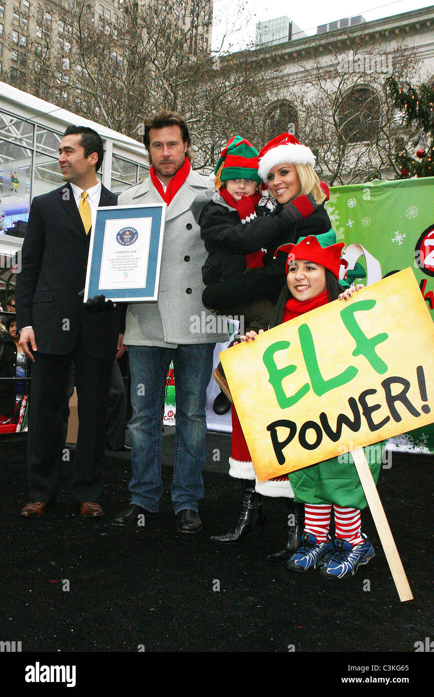 Dean McDermott, Evan Asher and Jenny McCarthy ABC Family's Elf Party in ...