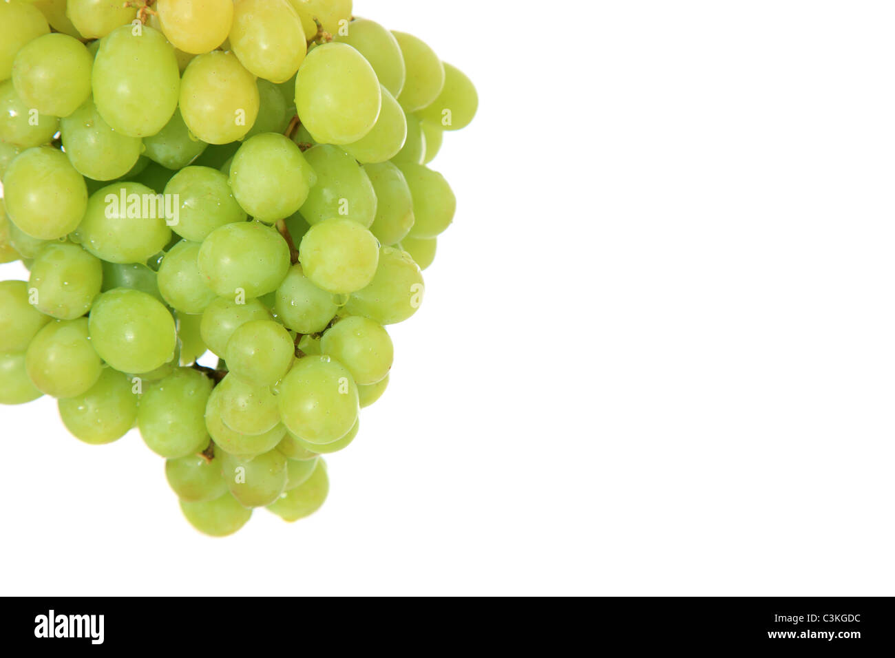 Fine ripe green grapes. All on white background Stock Photo - Alamy