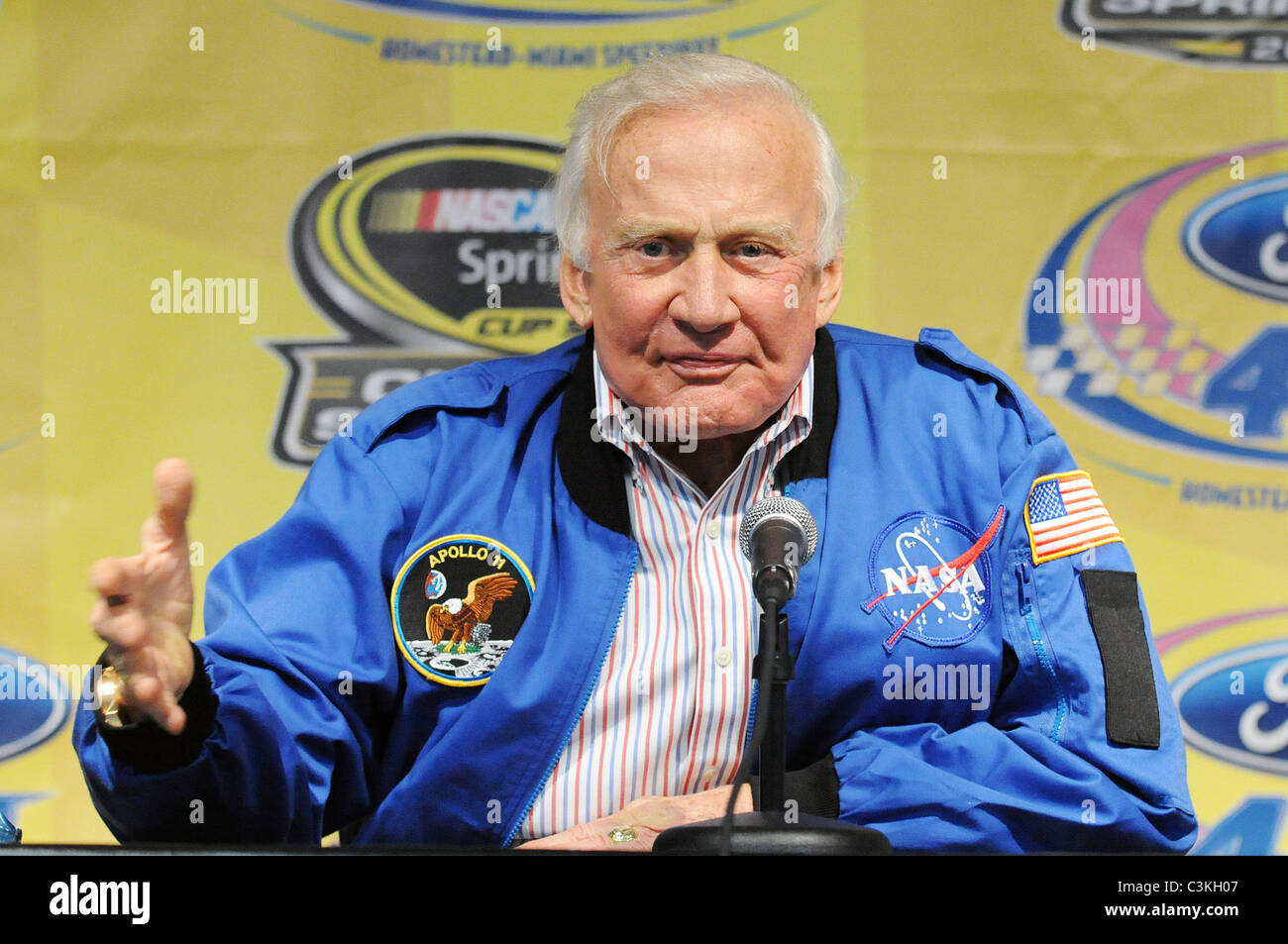 Astronaut Buzz Aldrin appears as the Grand Marshall for the Ford 400 at ...