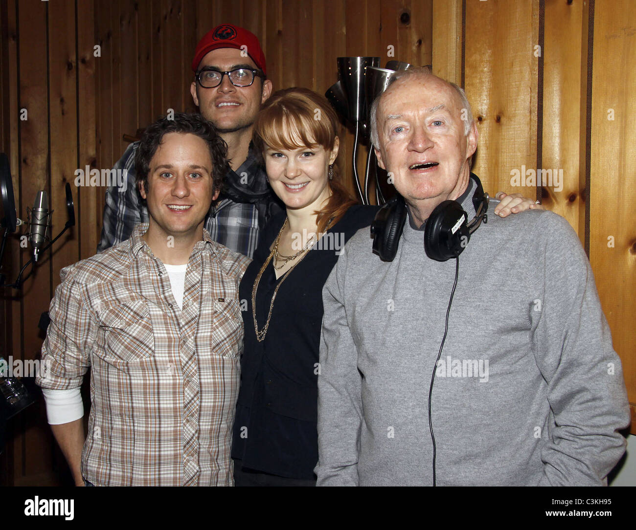 Christopher Fitzgerald, Cheyenne Jackson, Kate Baldwin, and Jim Norton ...