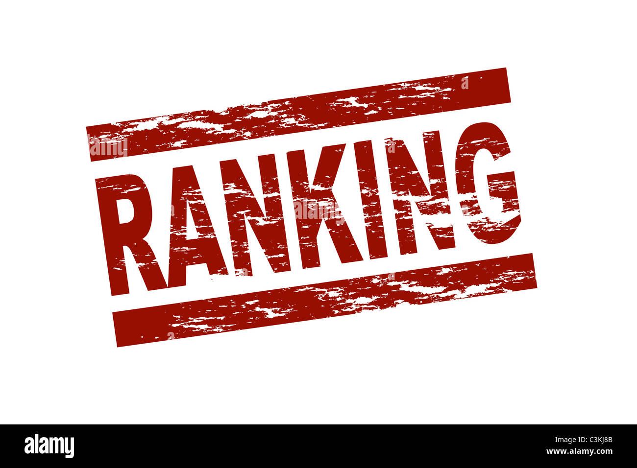 Stylized red stamp showing the term Ranking. All on white background ...