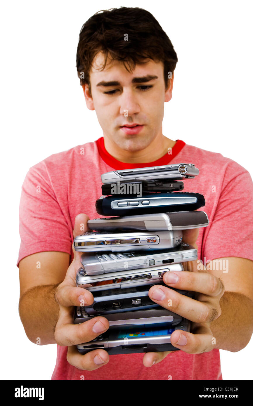 Stack of cell phones hi-res stock photography and images - Alamy