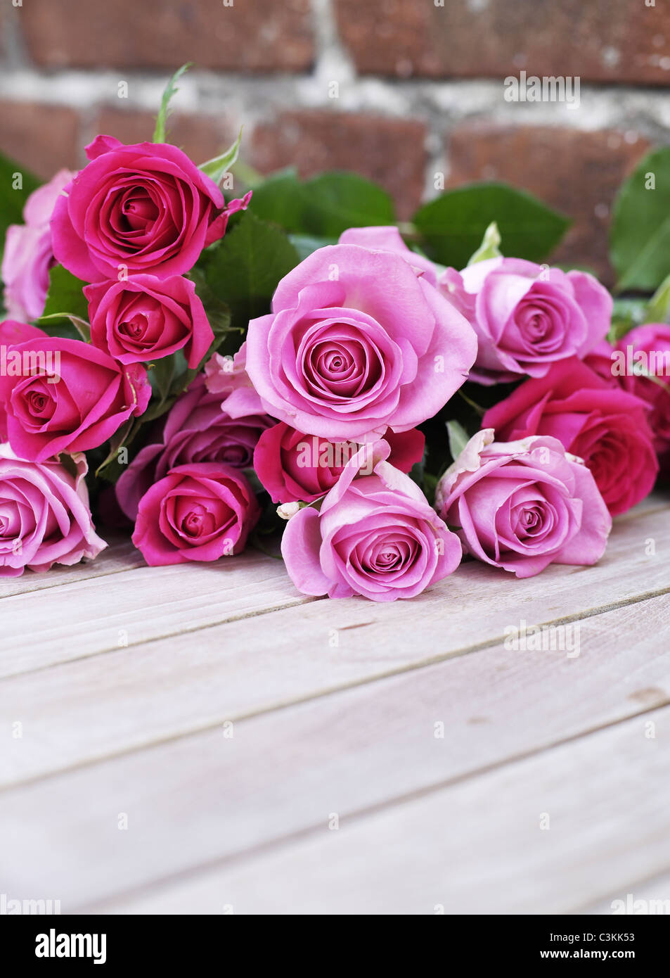 Bunch of pink roses, close-up Stock Photo - Alamy