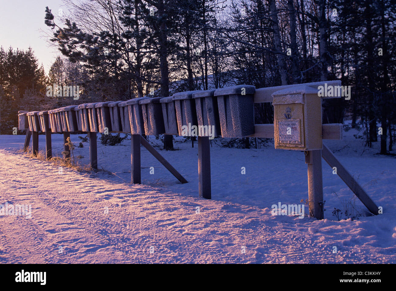 Mailboxes in row Stock Photo - Alamy