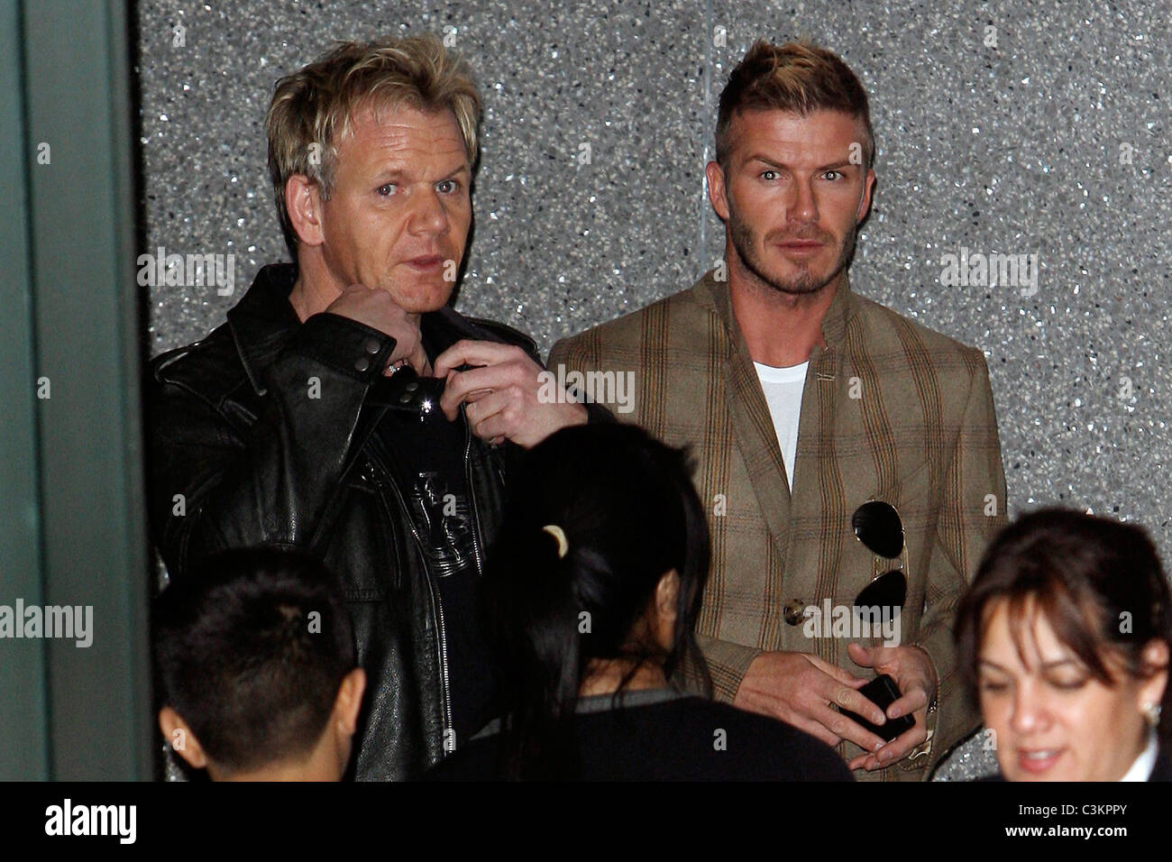 David Beckham and Gordon Ramsay arriving at LAX airport on the same ...