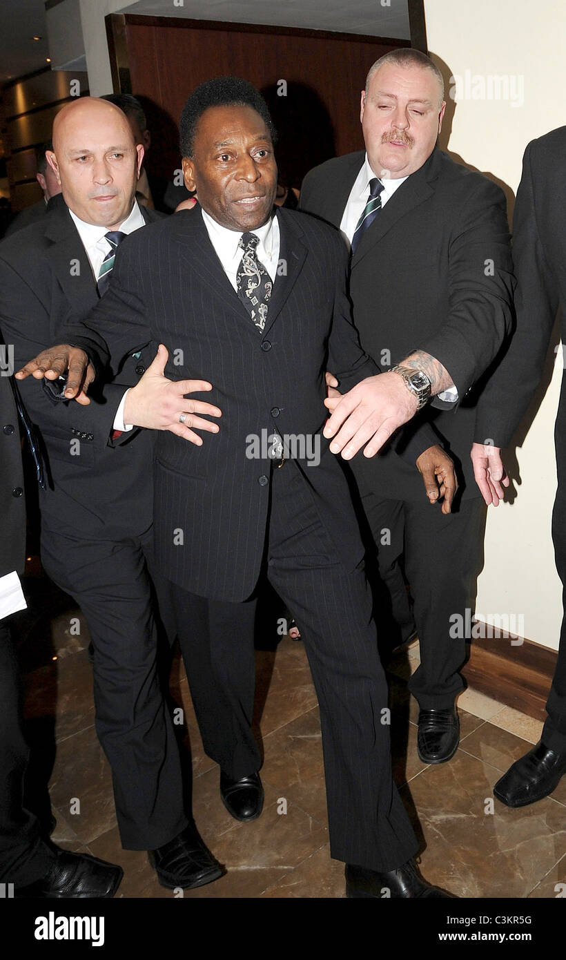 Pele legendary Brazilian football player being escorted by security as ...