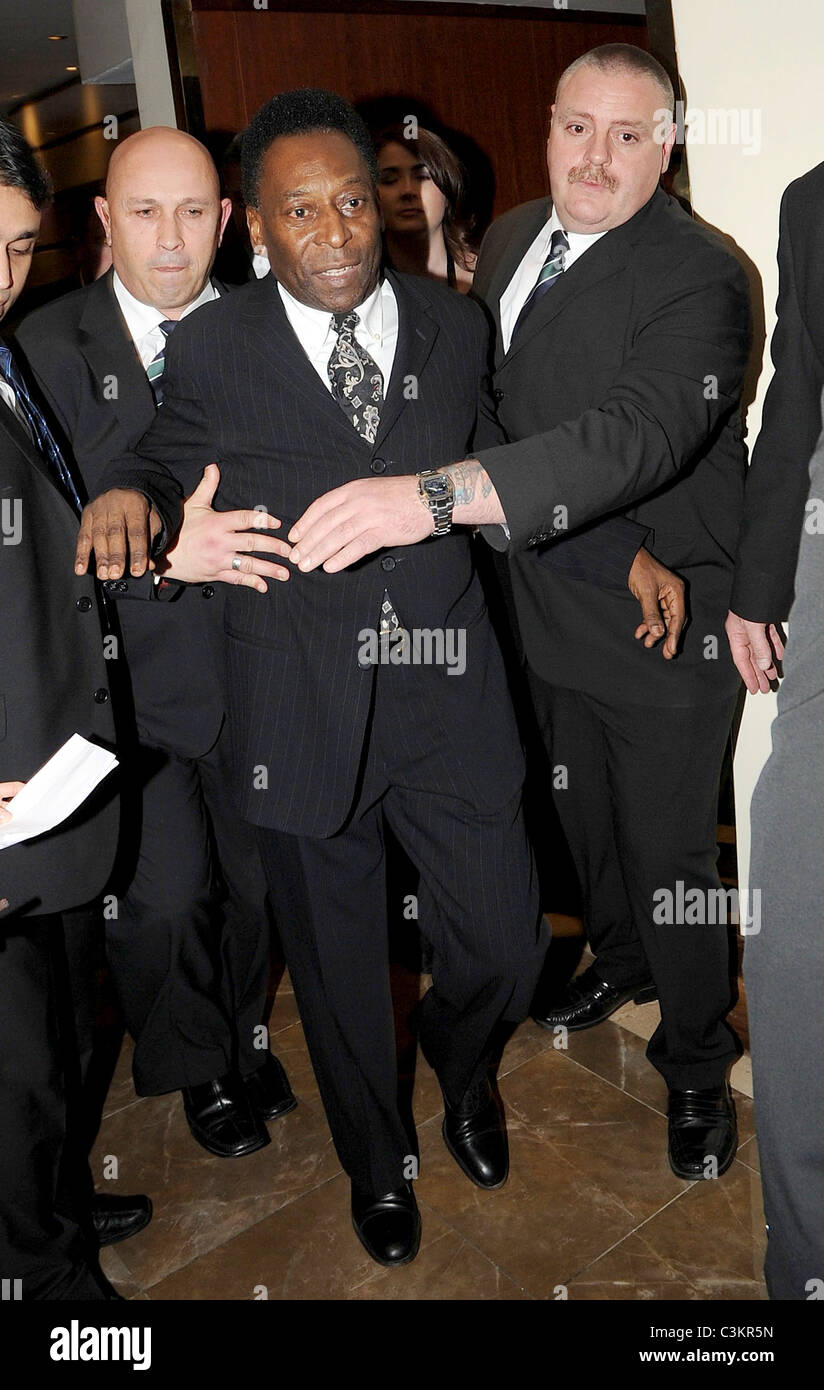 Pele legendary Brazilian football player being escorted by security as ...