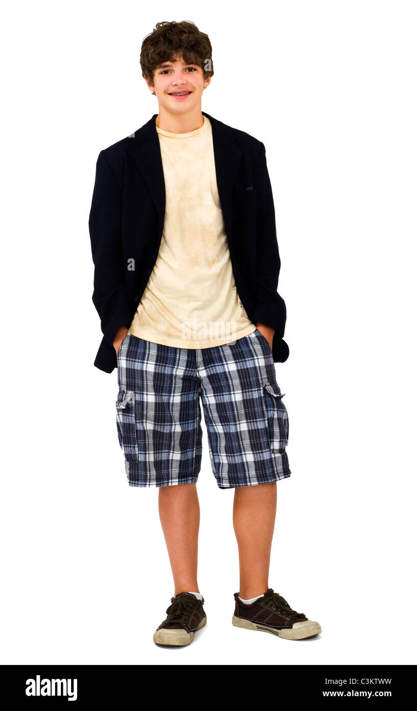 Boy standing isolated Cut Out Stock Images & Pictures - Alamy