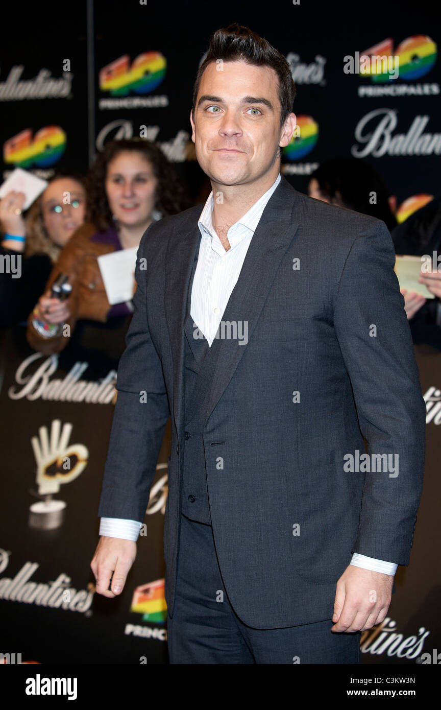 Robbie Williams '40 Principales' 2009 Awards ceremony at the Palacio de ...