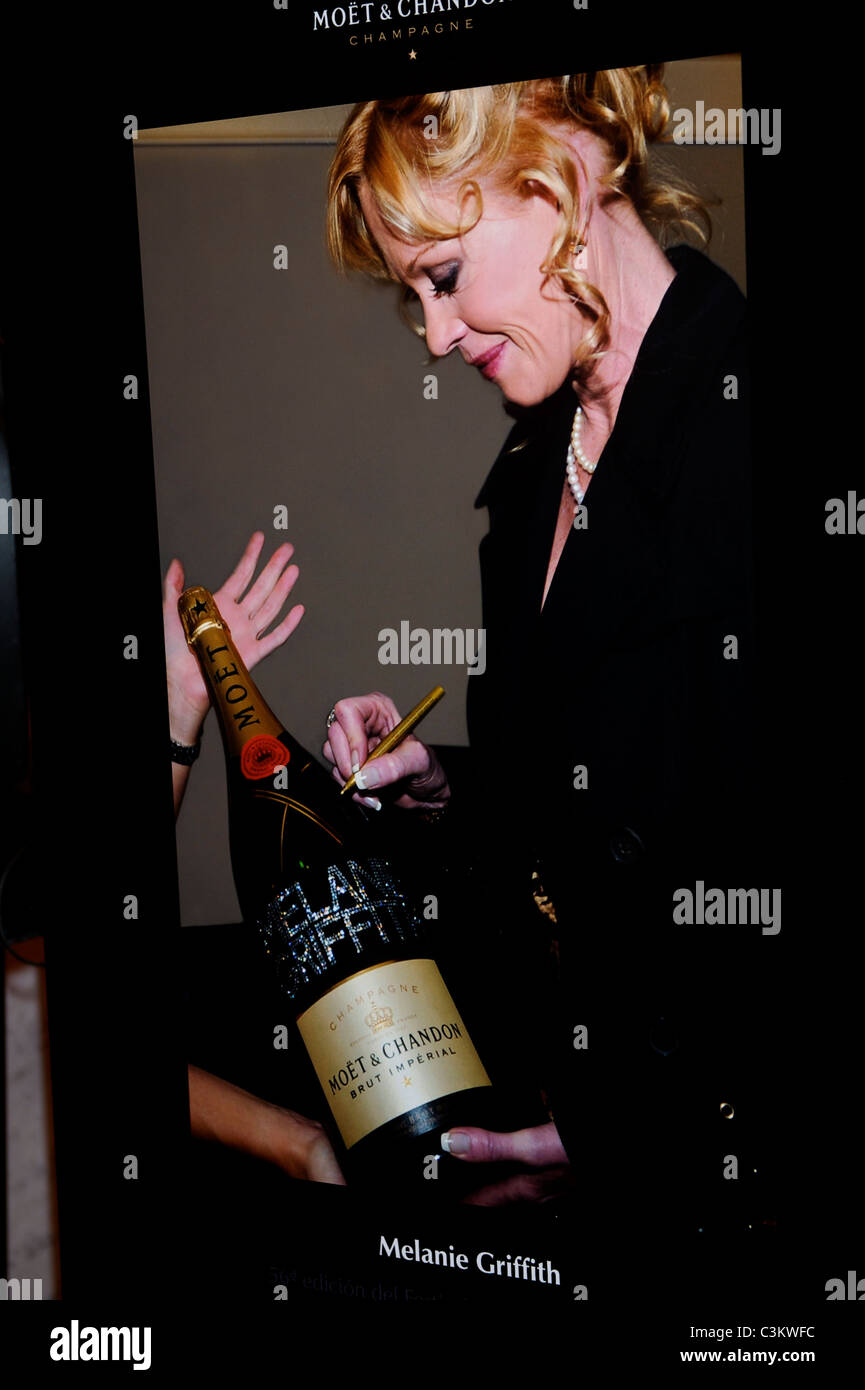Melanie Griffith (poster art) Press conference to announce Moet ...