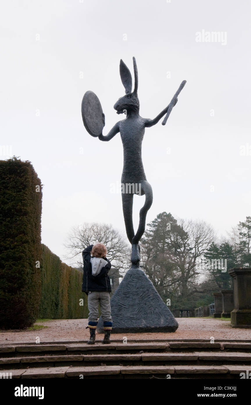 Large Left-Handed Drummer (bronze hare & drum sculpture exhibit by ...