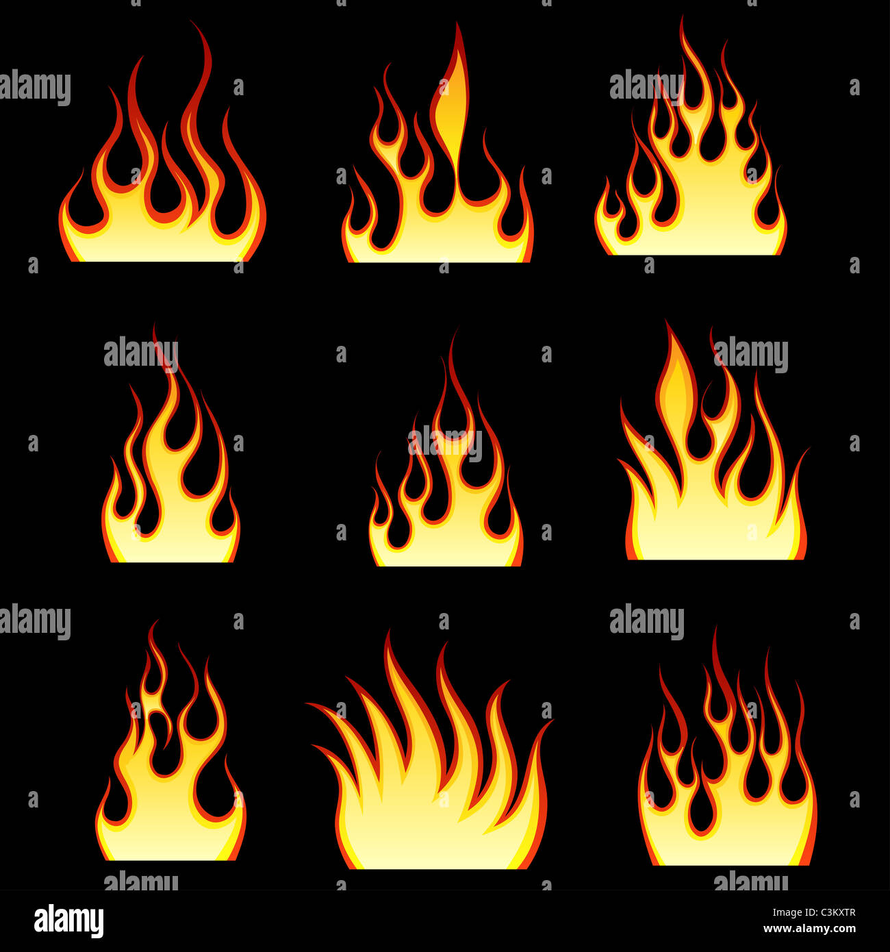 Set of fire vector icons for design use Stock Photo - Alamy