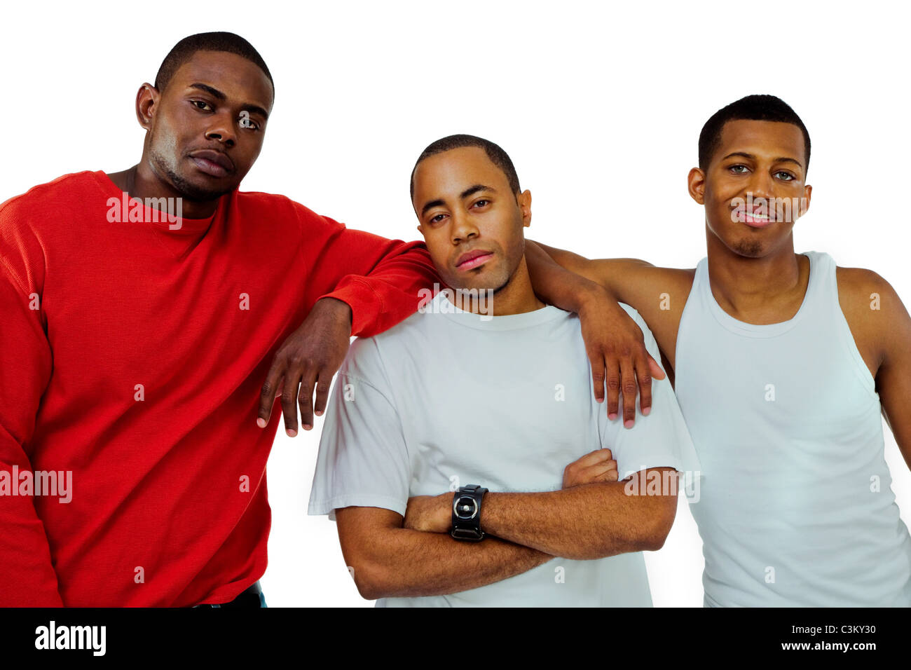 Three young happy men hi-res stock photography and images - Alamy