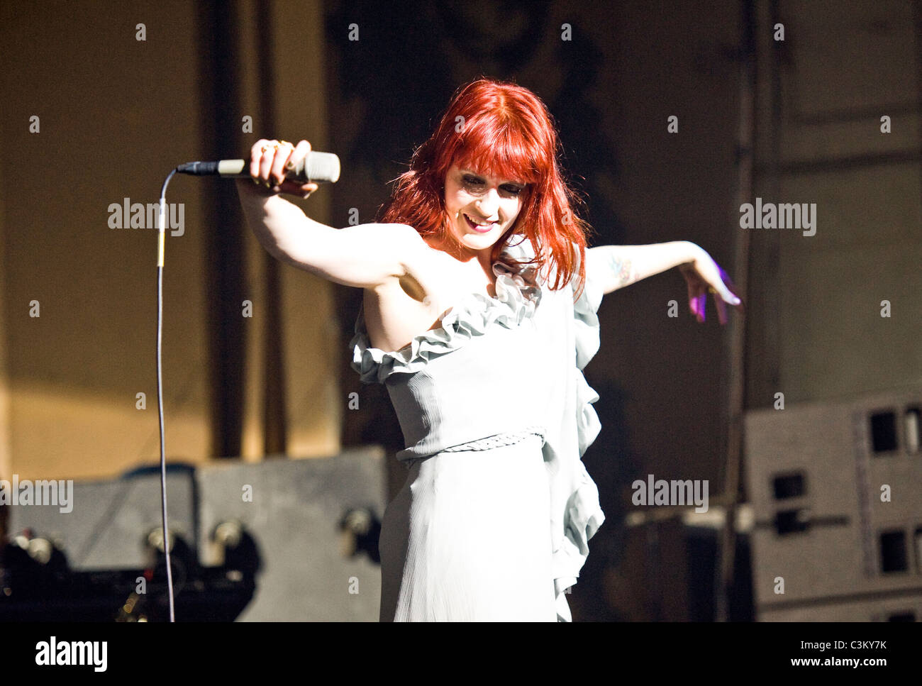 Indie Rock band Florence & the Machine performing on stage at O2 ...