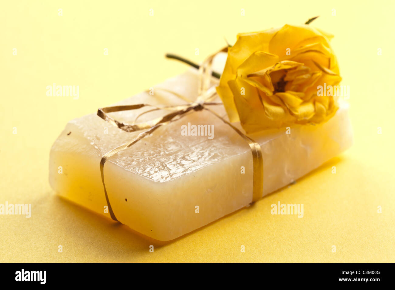 Piece of handmade flower soap Stock Photo - Alamy