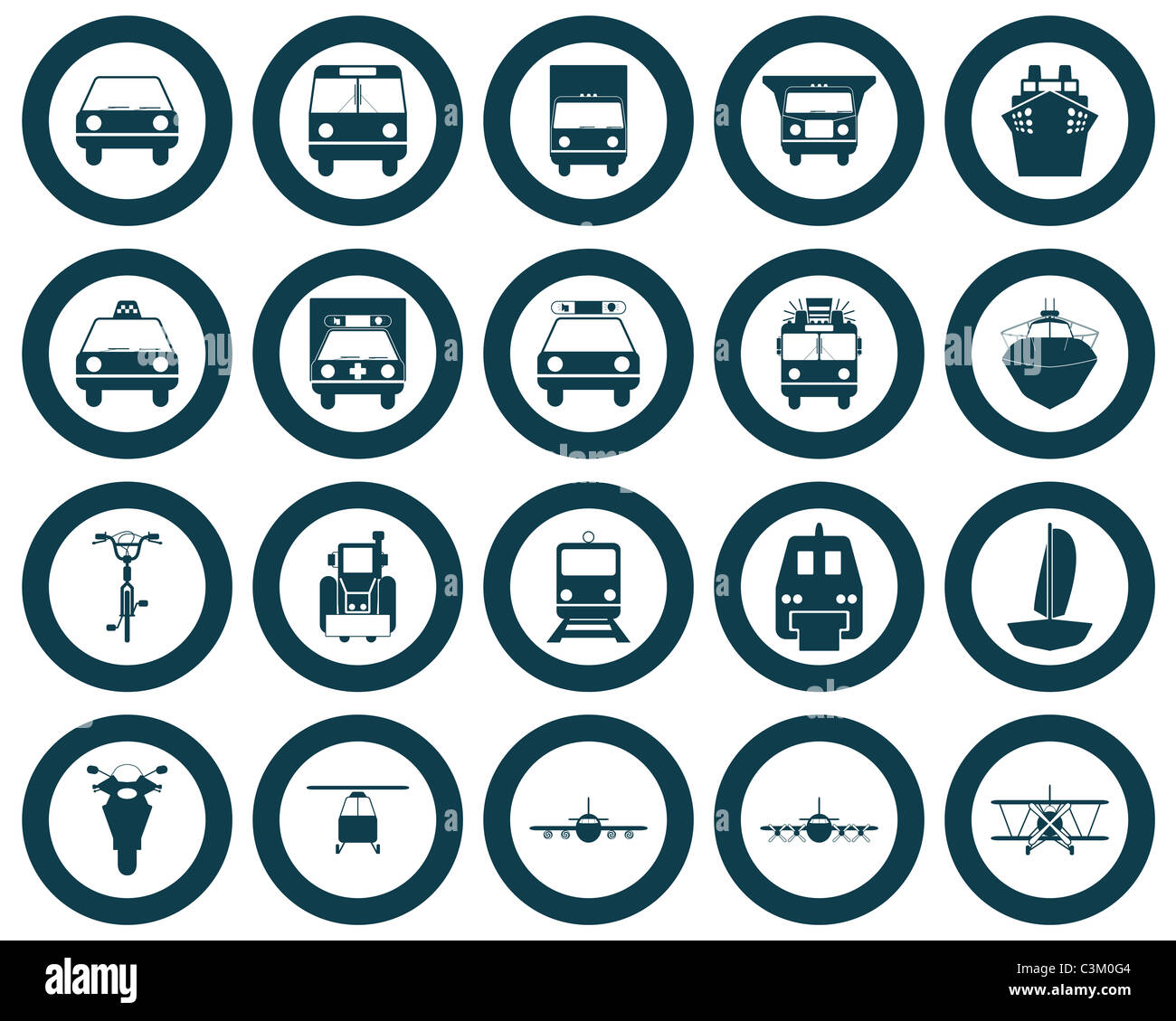 Transportation set of different vector web icons Stock Photo - Alamy