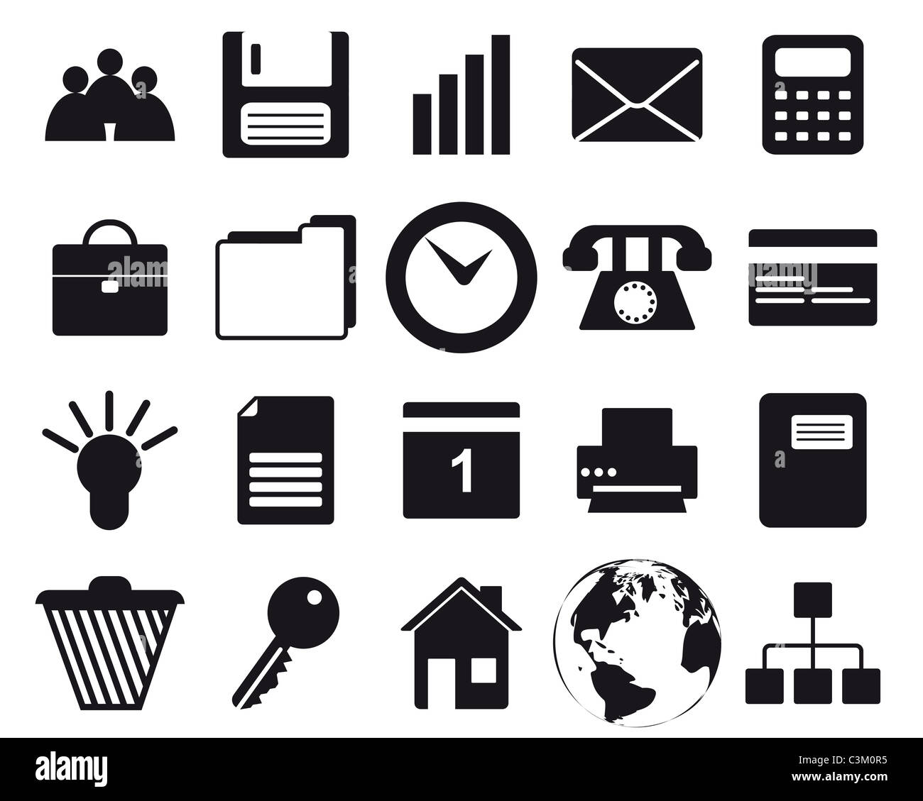 Business and office set of different vector web icons Stock Photo - Alamy