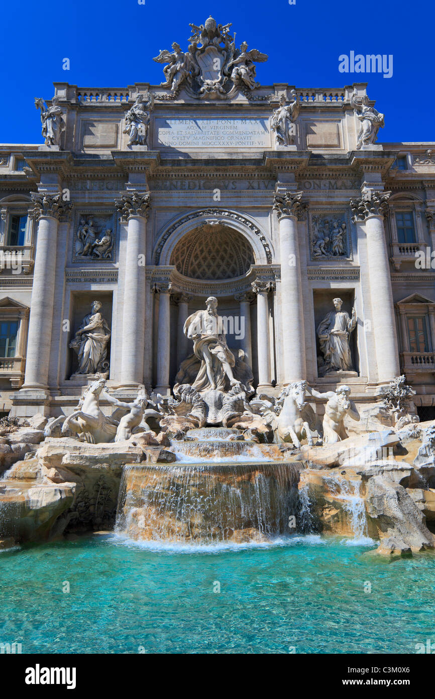 The Trevi Fountain, the largest Baroque fountain in the city of Rome ...