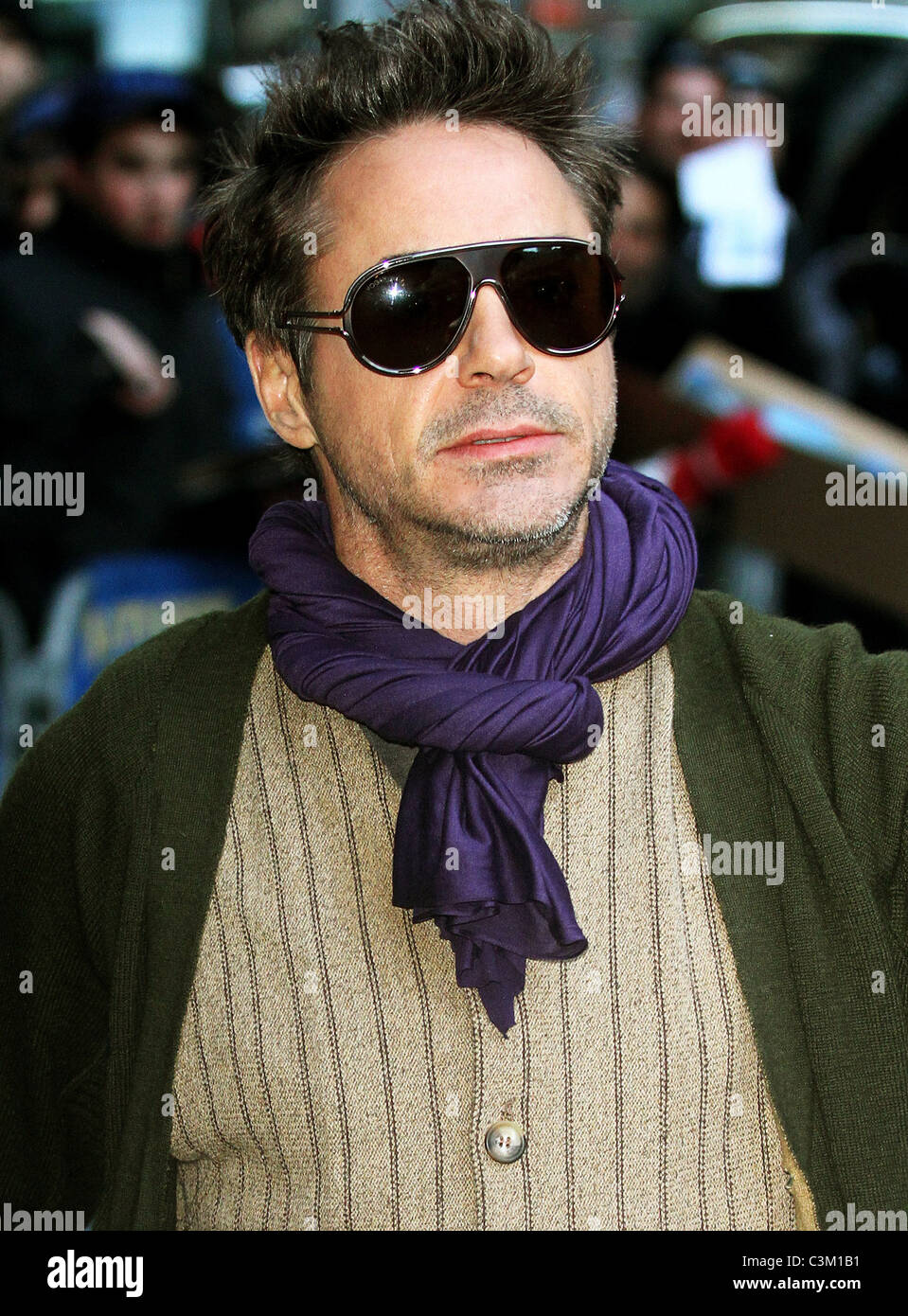 Robert Downey Jr. outside the Ed Sullivan Theater for the 'Late Show ...