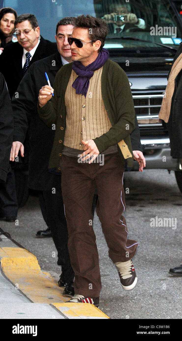 Robert Downey Jr. outside the Ed Sullivan Theater for the 'Late Show ...