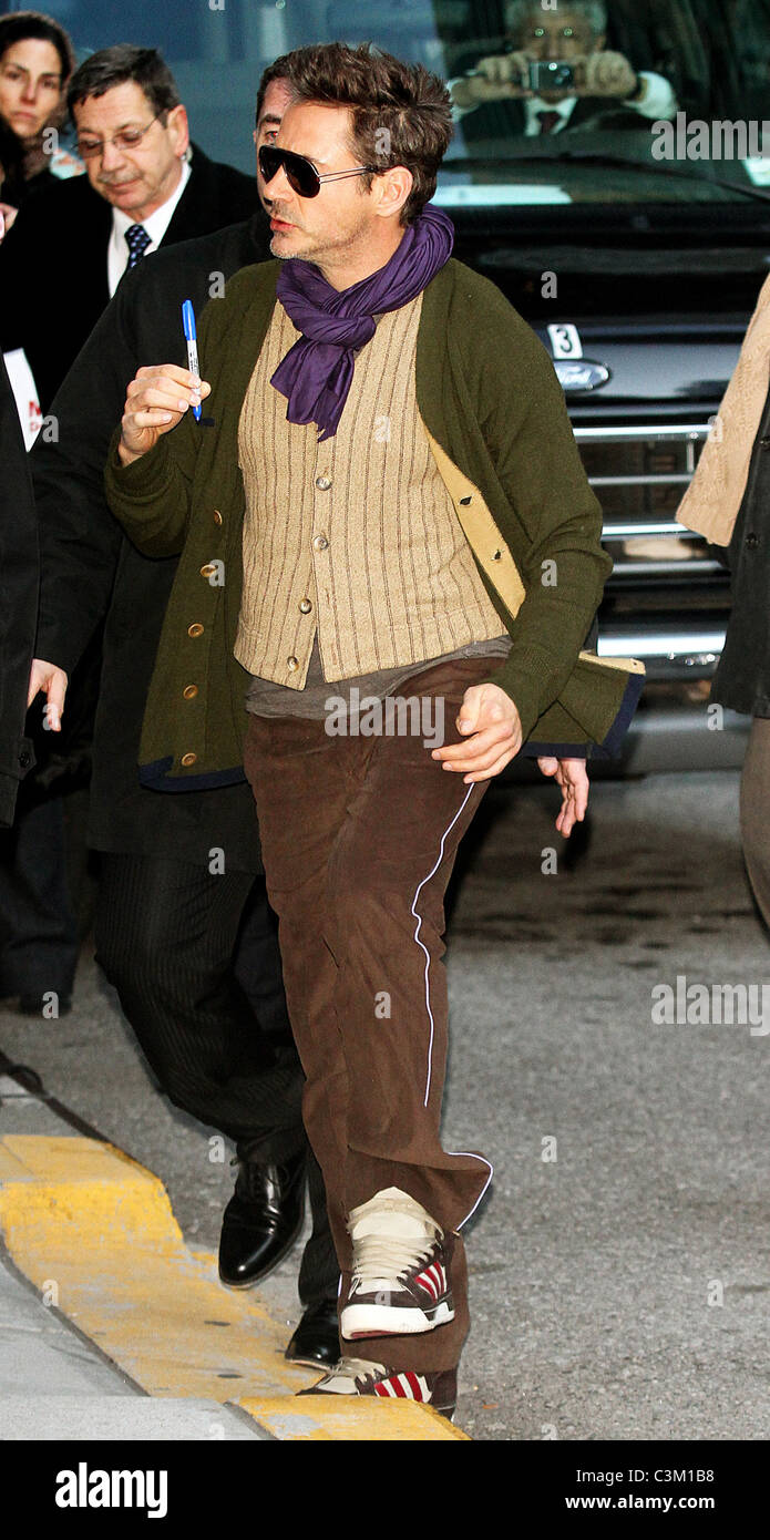 Robert Downey Jr. outside the Ed Sullivan Theater for the 'Late Show ...