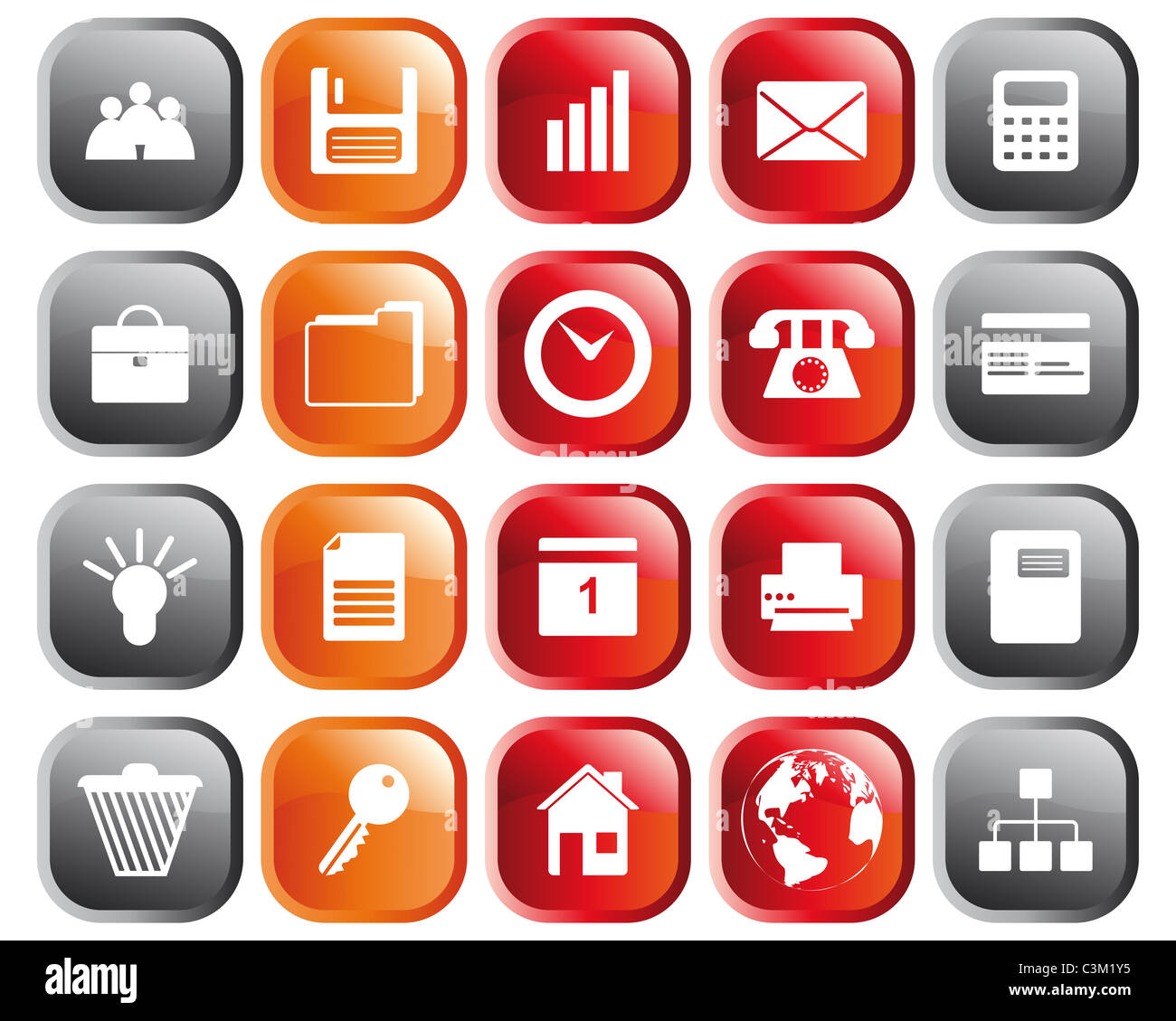 Business and office set of different vector web icons Stock Photo - Alamy