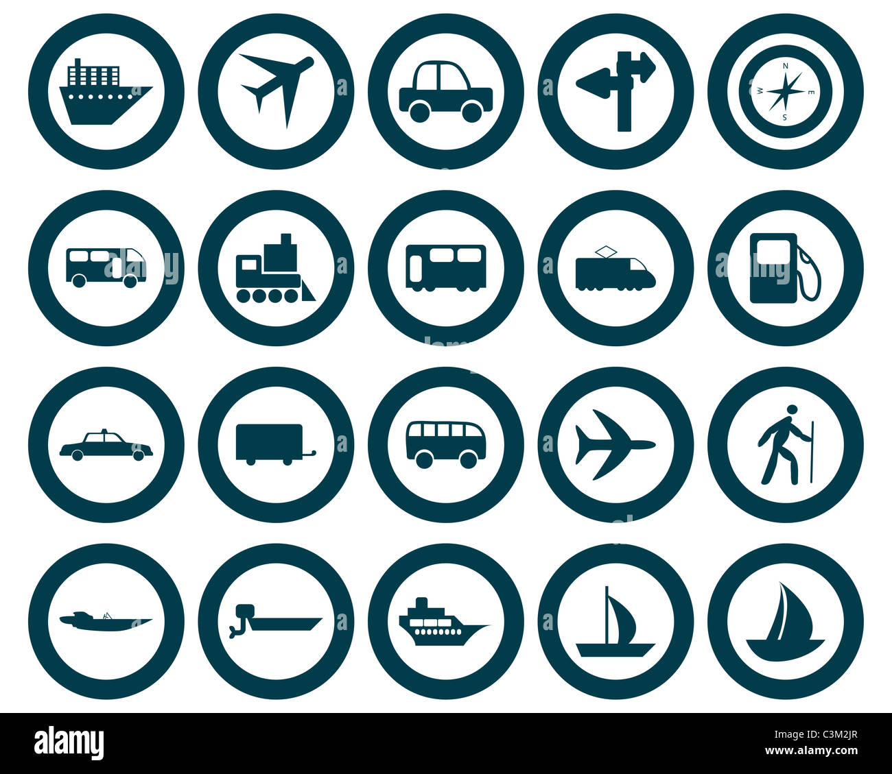Transportation set of different vector web icons Stock Photo - Alamy