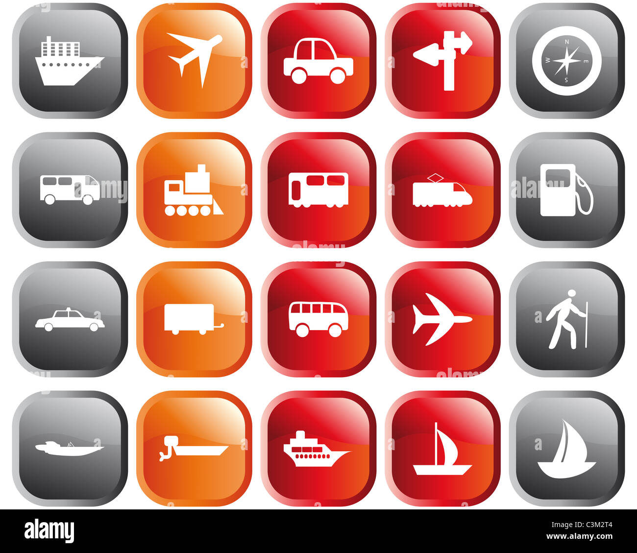 Transportation set of different vector web icons Stock Photo - Alamy