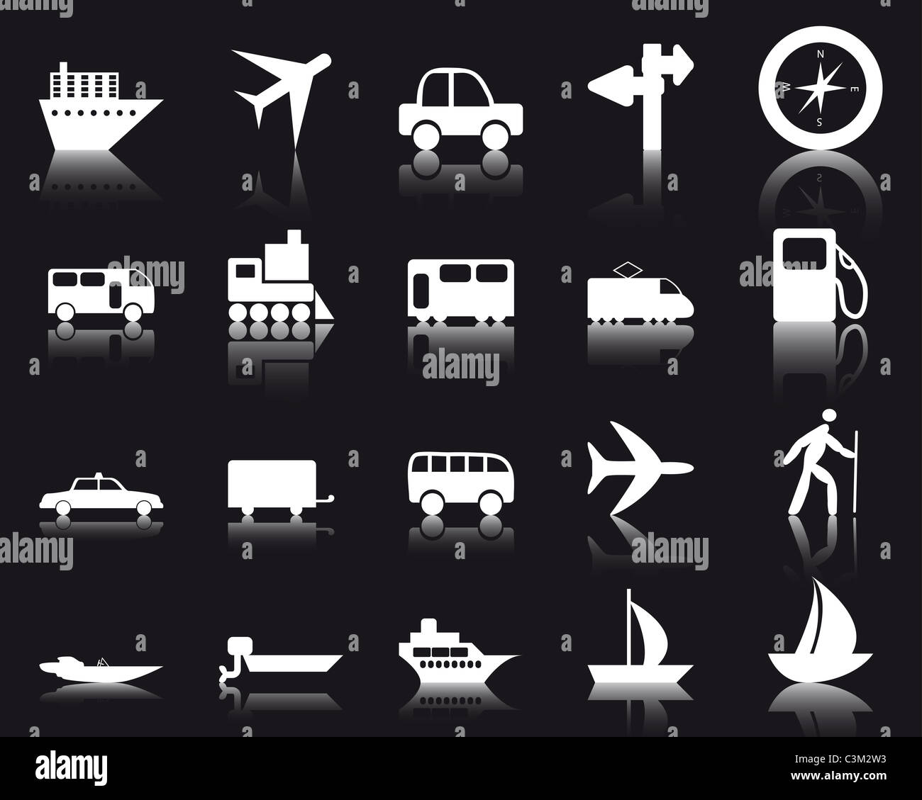 Transportation set of different vector web icons Stock Photo - Alamy