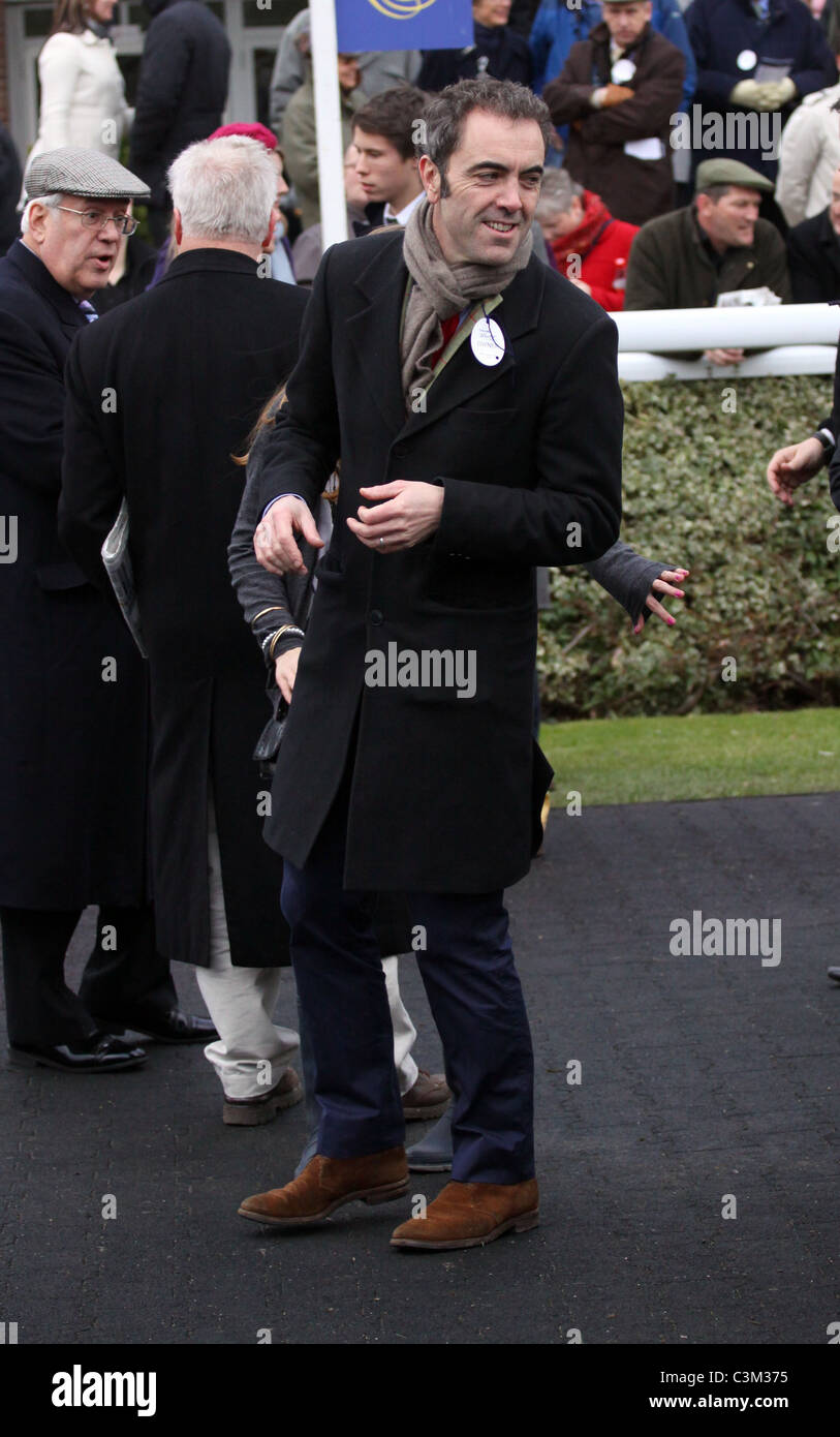Actor Jimmy Nesbitt with his children receiving a trophy for his horse ...