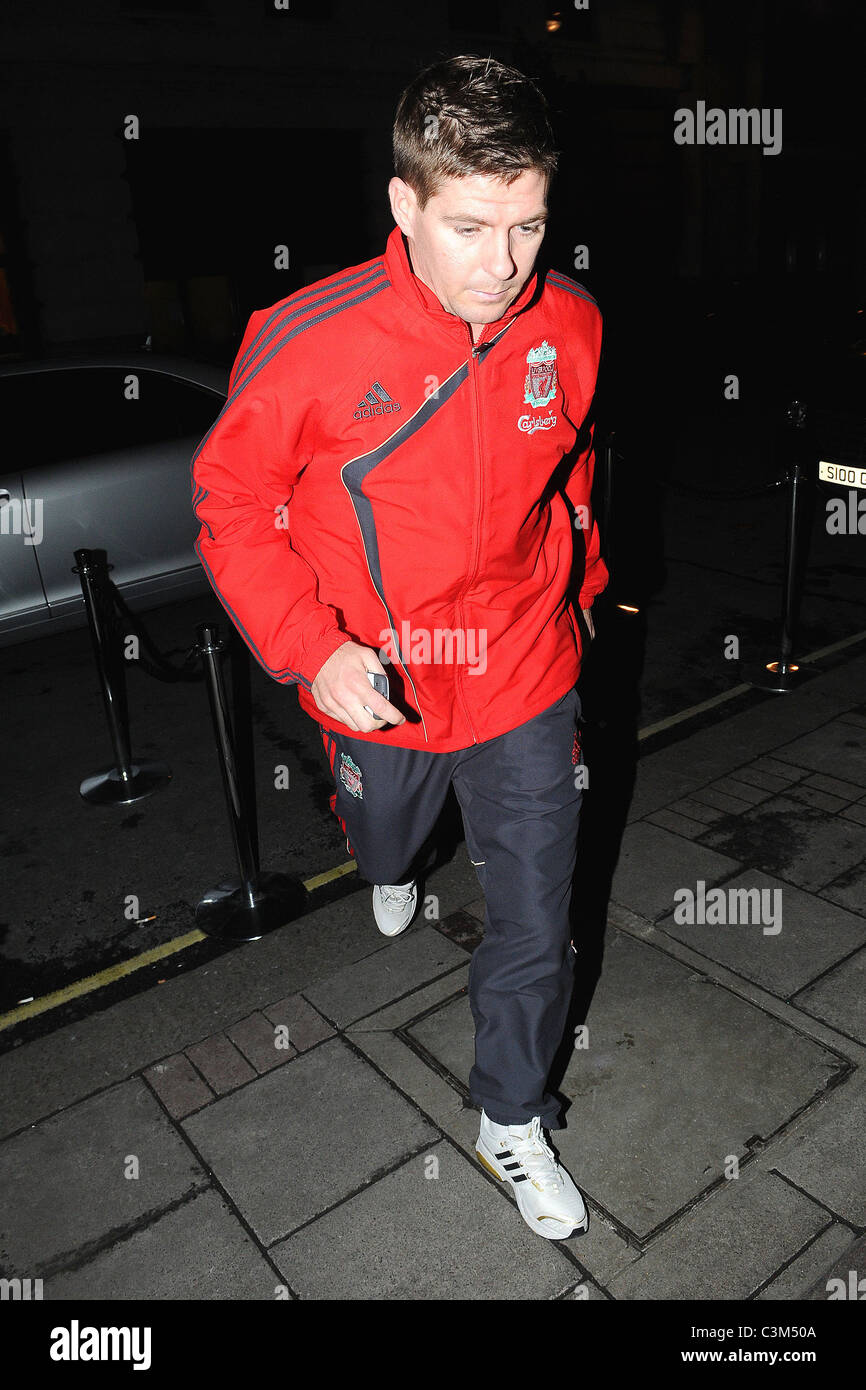 English footballer Steven Gerrard arrives at Mayfair hotel London ...