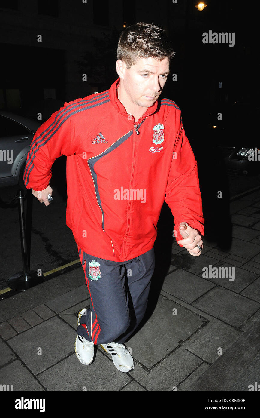 English footballer Steven Gerrard arrives at Mayfair hotel London ...