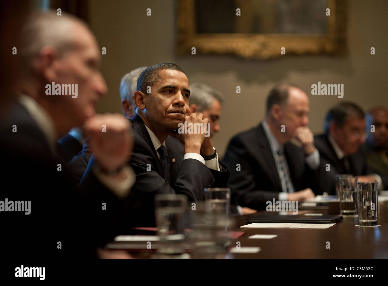 President Barack Obama meets with the President's Intelligence Advisory Board in the Cabinet ...