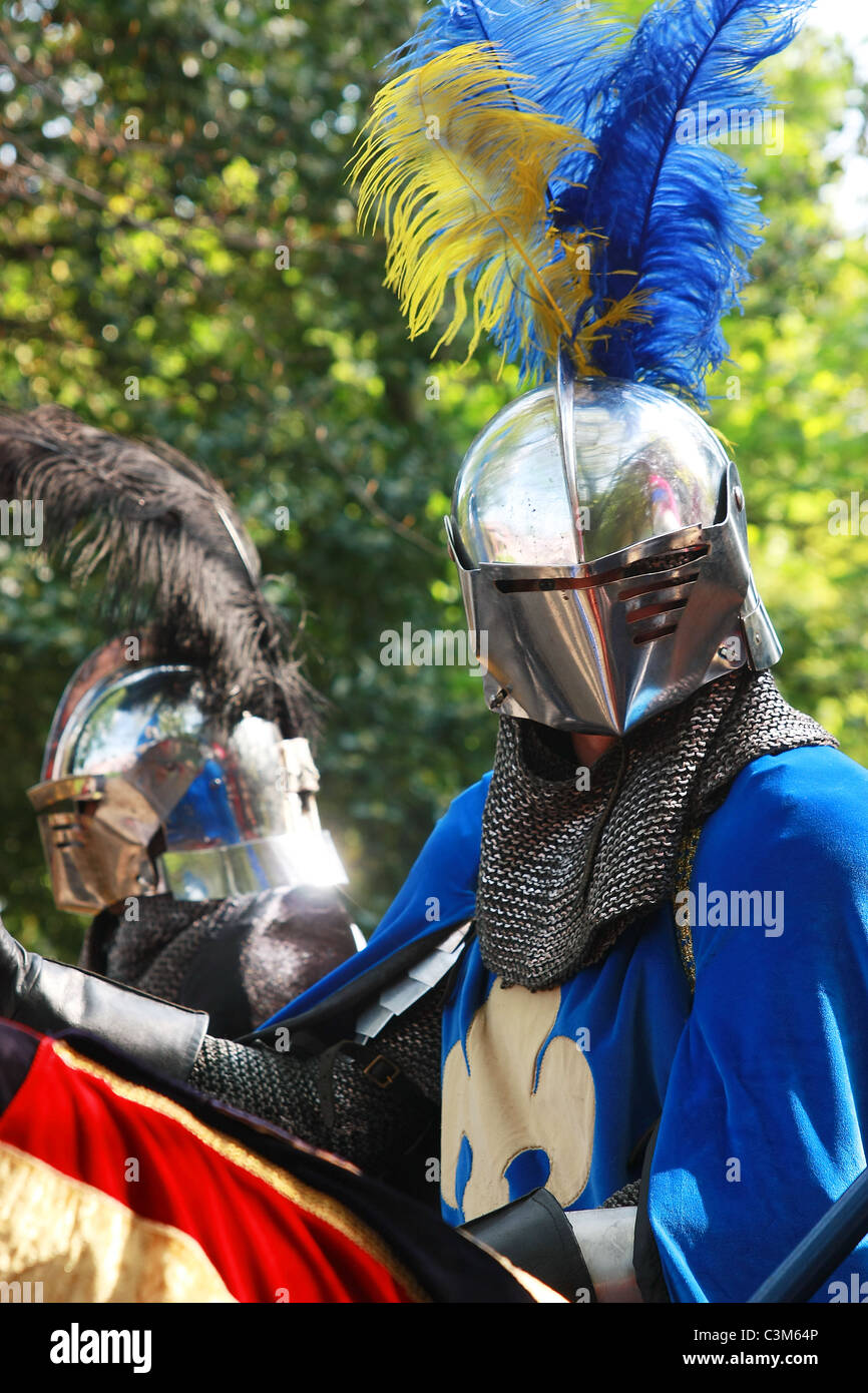 Knight and feathers in helmet hi-res stock photography and images - Alamy
